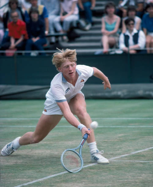 BORIS BECKER OF West Germany in tennis action at Wimbledon, circa - Old ...