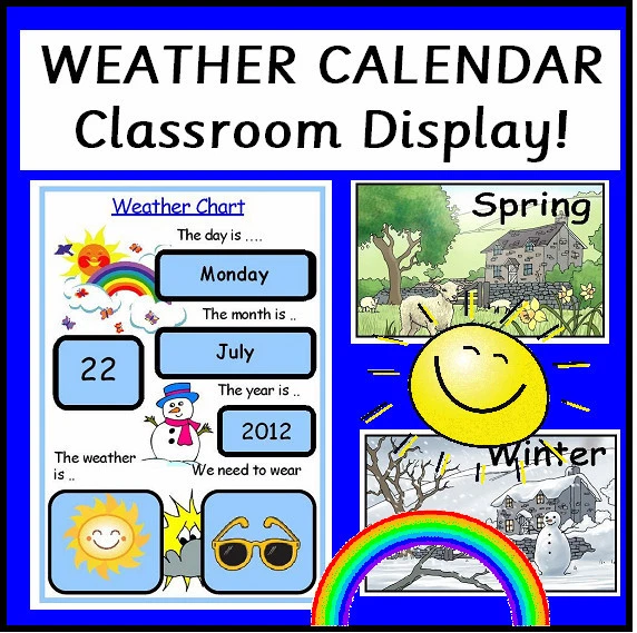 WEATHER CHART CALENDAR Teaching Resources Class Display Childminder ...