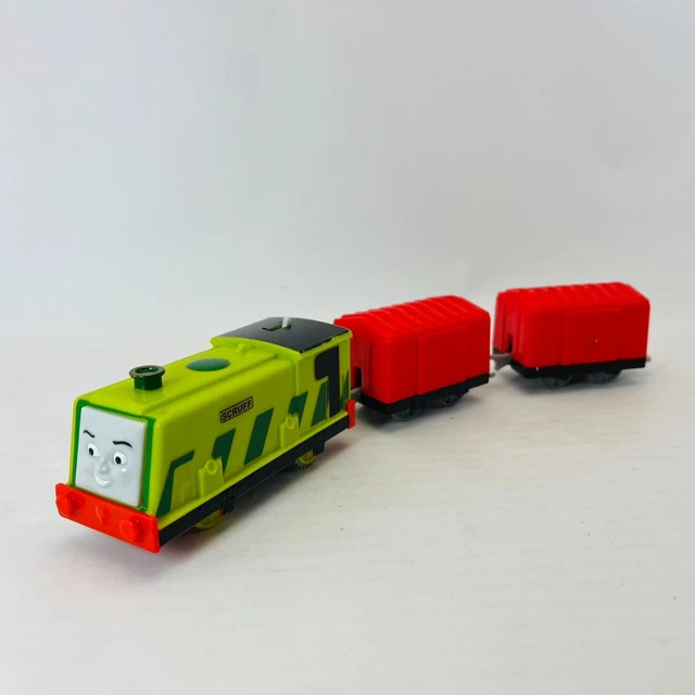 THOMAS & FRIENDS Scruff Trackmaster Motorized Train Engine + Cargo Car ...