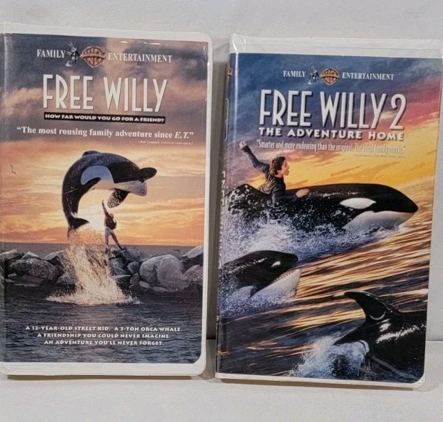 FREE WILLY 1 & 2 Series Clamshell VHS Video Tapes Vintage £7.41 ...