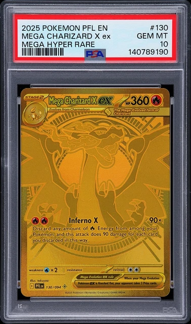 2025 POKEMON PFL En-Phantasmal Flames Mega Hyper Rare Mega Charizard X ...