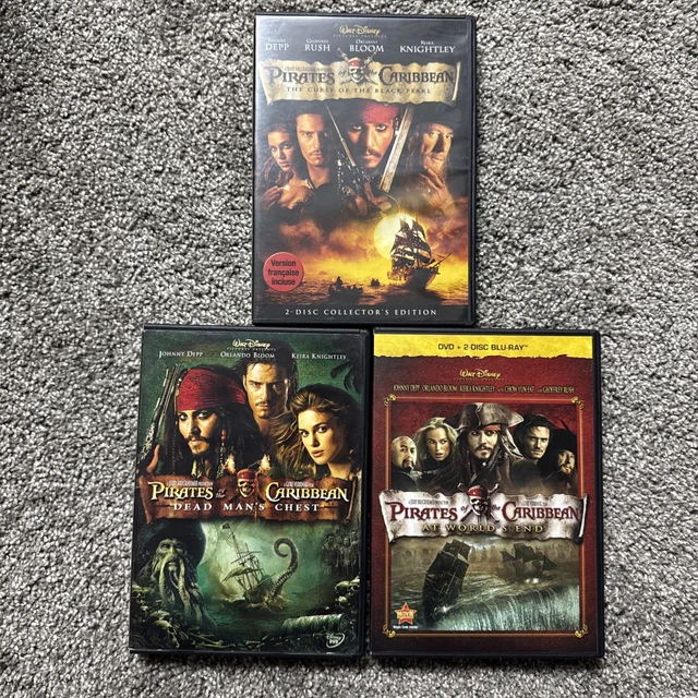 PIRATES OF THE Caribbean 1 2 3 DVD Trilogy Lot *Complete and Tested ...