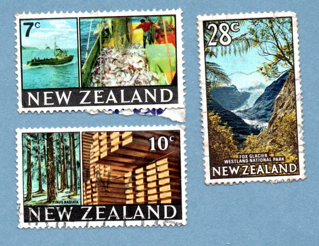 NEW ZEALAND STAMPS 1967-69 Pictorial Definitives. 3 stamps £0.99 ...