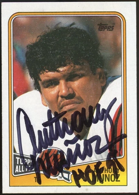 CARTE DÉDICACÉE ANTHONY Munoz signée 1988 Topps #345 Bengals HOF AUTO ...