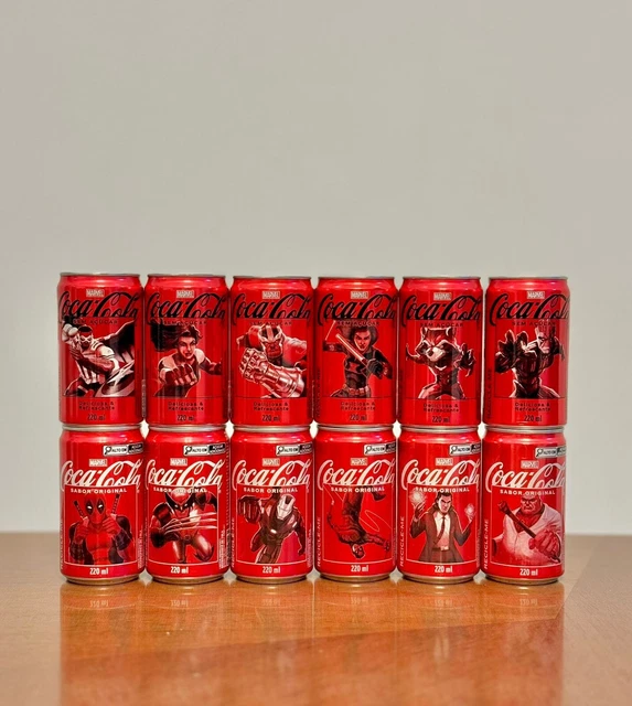 COMPLETE COLLECTION OF Coca Cola 220ML Cans Marvel Brazil £45.18 ...