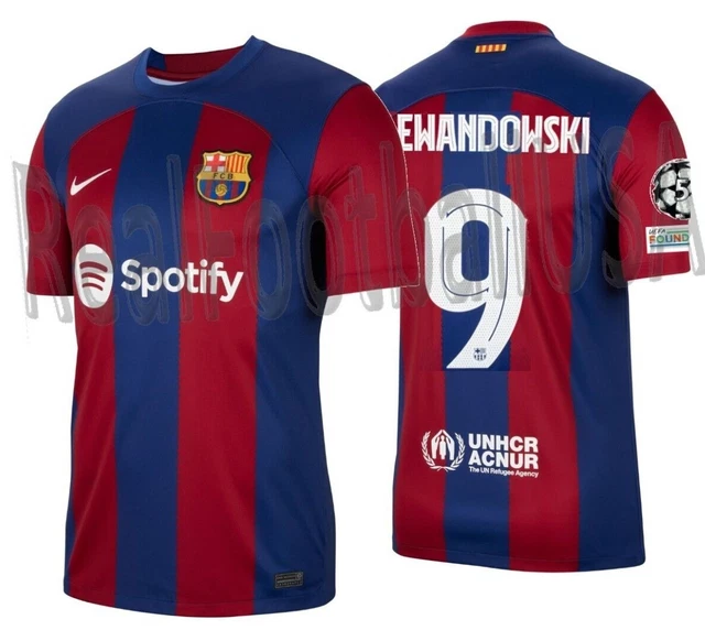 NIKE ROBERT LEWANDOWSKI Fc Barcelona Uefa Champions League Home Jersey ...