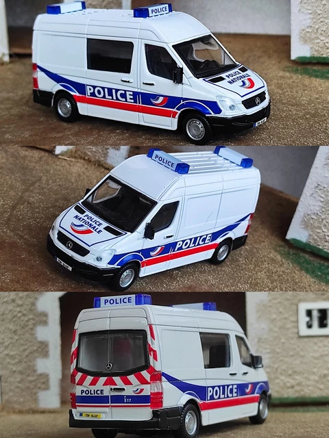 1/48 MERCEDES BENZ Sprinter Police Nationale Fourgon Métal Jouet ...