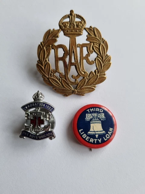 WORLD WAR TWO WW2 RAF Badge, Boys Brigade Pin Brooch Lot £15.00 ...