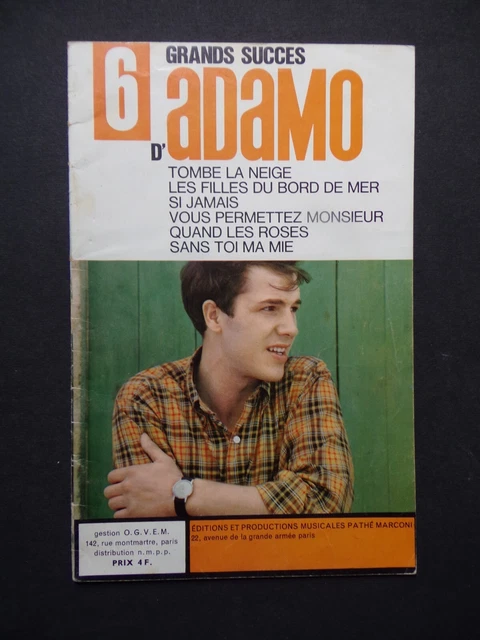 ALBUM PARTITION ADAMO 6 grands succès EUR 9,00 - PicClick FR