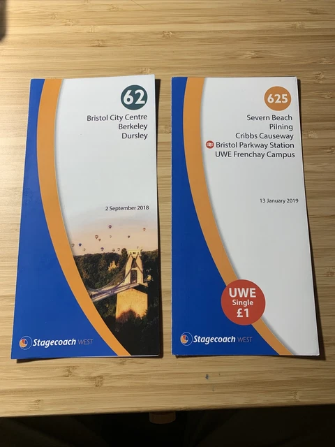 2 X STAGECOACH Bus timetables for Bristol/ South Gloucestershire routes ...