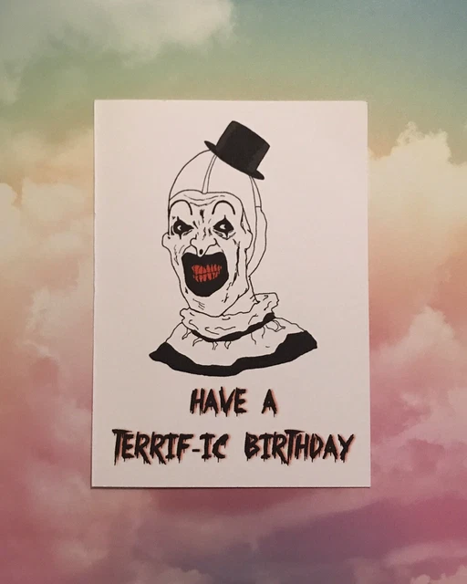 TERRIFIER HORROR FILM Art the Clown Birthday Valentine Anniversary ...