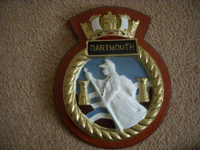 ROYAL NAVY HMS Dartmouth ships crest £22.00 - PicClick UK