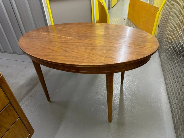 VINTAGE 1959 MID-CENTURY Modern Oval Extendable Dining Table £45.00 ...