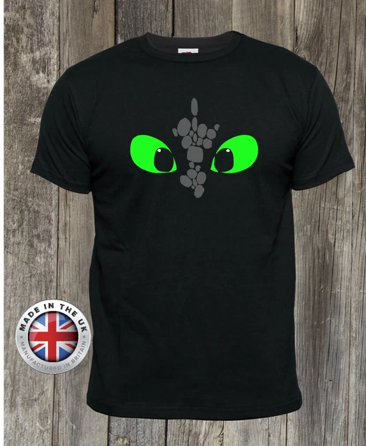 HOW TO TRAIN Your Dragon t shirt Toothless Eyes t shirt printed black t ...