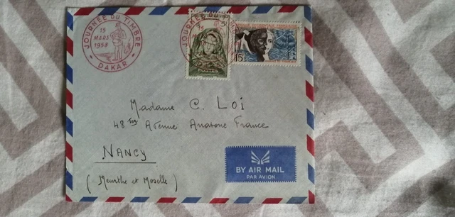 LETTRE PREMIER JOUR 1958 DAKAR JOURNEE DU TIMBRE EUR 9,90 - PicClick FR