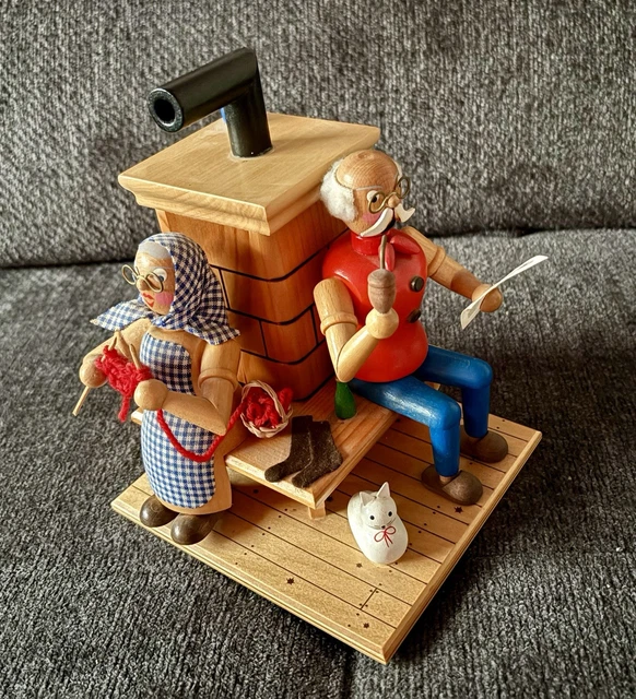 ORIGINAL ERZGEBIRGE RÄUCHEROFEN Oma & Opa ca. 20cm hoch EUR 79,00 ...