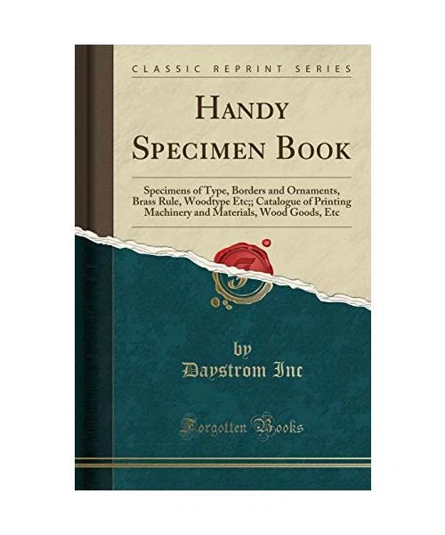HANDY SPECIMEN BOOK: Specimens of Type, Borders and Ornaments, Brass ...
