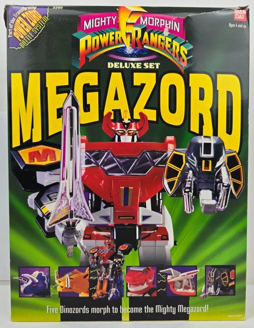 MIGHTY MORPHIN POWER Rangers Deluxe Set Dino Megazord Boxed 1993 Bandai ...