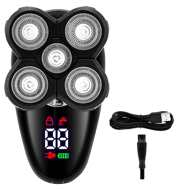 RASOIO TESTA CALVA Elettrico Uomo Display LED Naso Capelli Barba ...