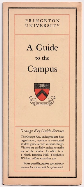 VINTAGE PRINCETON UNIVERSITY Campus Guide Brochure Maps 1960s £19.99 - PicClick UK
