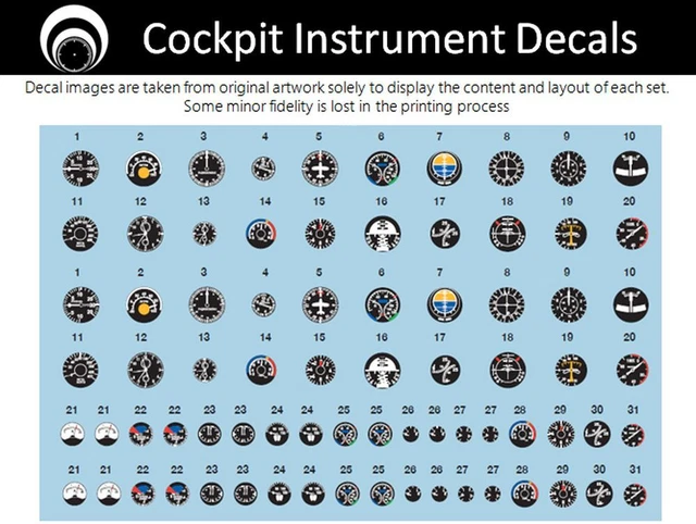 AIRSCALE SOVIET JET Cockpit Instrument Dial decals - 1/32 scale AS32 ...