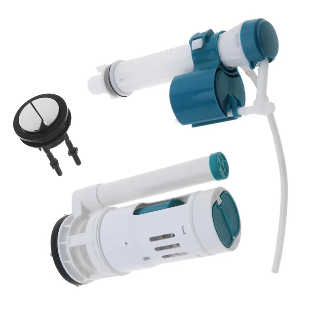 DUAL TOILET FLUSH Valve Push Button Syphon Kit Top Mount Cistern ...