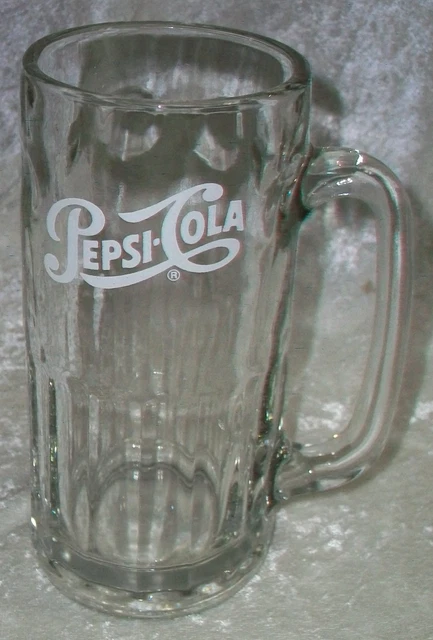 VINTAGE 1950-1962 PEPSI Cola Fountain Soda Float Heavy Clear Glass ...