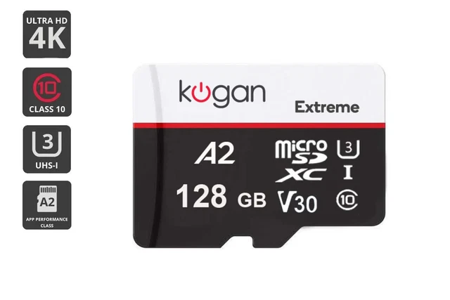 KOGAN EXTREME 128GB SDXC A2 V30 Micro SD Card, Memory Cards, Cameras ...