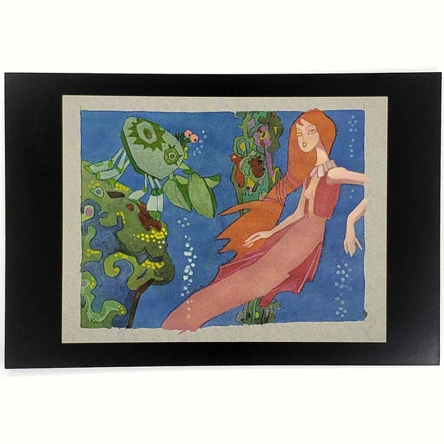 THE LITTLE MERMAID Postcard Ariel Concept Art of Disney Princess ...