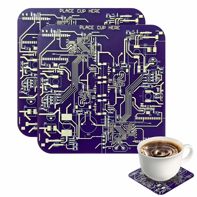 CREATIVE CIRCUIT BOARD Coaster Personalized PCB Design Coaster Dining ...
