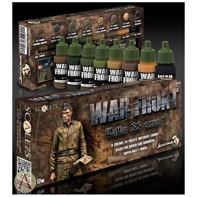 SCALE 75 WAR Front German WW2 Waffen SS Camo (1) Acrylic Paint Set 8 ...