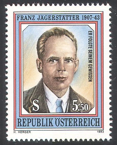 AUSTRIA 1993 FRANZ Jagerstatter/People/War/Military/WWII/Peace 1v ...