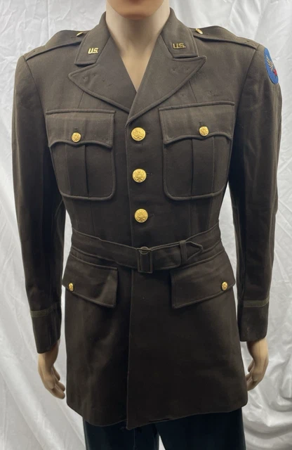 MEN'S VINTAGE WWII US Officer's Uniform Jacket WW2 Army Air Force Patch ...