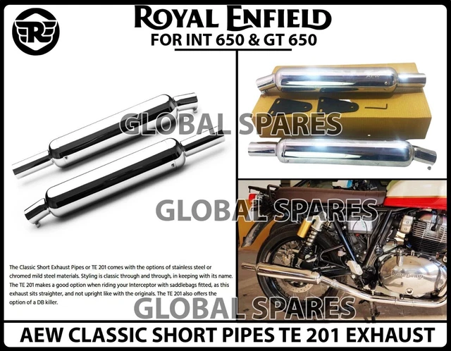 ROYAL ENFIELD INTERCEPTOR 650 & GT 650 "AEW CLASSIC SHORT PIPES TE 201 ...