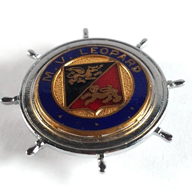 MV LEOPARD SHIPS wheel enamel badge - ship Boat Liner - Merchant Ship ...