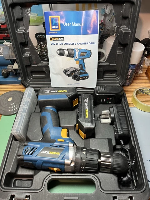 WORKZONE 20V LI-ION Cordless Hammer Drill £63.12 - PicClick UK