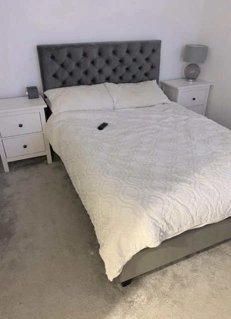 NEXT DOUBLE BED frame - Opulent Velvet Steel £104.70 - PicClick UK