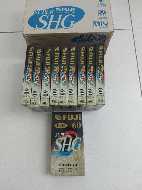 FUJI SUPER SHG E-60 VHS Blank Video Tape - BOX OF 10 ,pal 1 Hour Video ...
