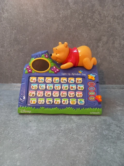 VTECH DISNEY WINNIE The Pooh Light Up Alphabet Log Educational Rare ...