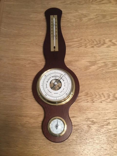 VINTAGE STAIGER WEST German aneroid Banjo barometer thermometer ...