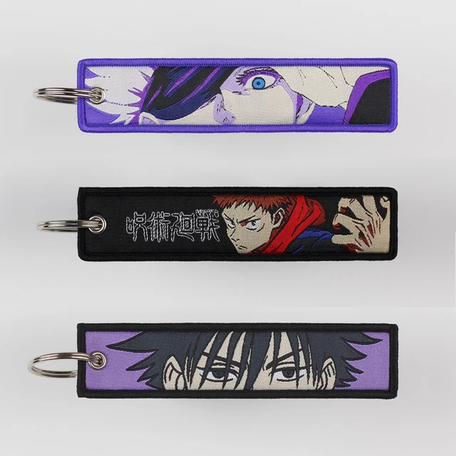 JUJUTSU KAISEN EMBROIDERED Keychain Gojo Sukuna Yuji Fushiguro Jet Tag ...
