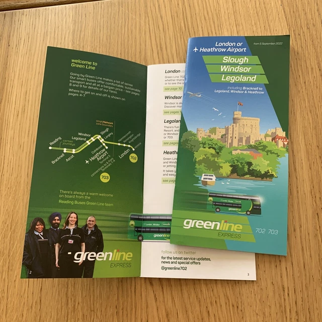 READING BUSES GREENLINE Express route 702/703 timetable booklet 2 Nov ...