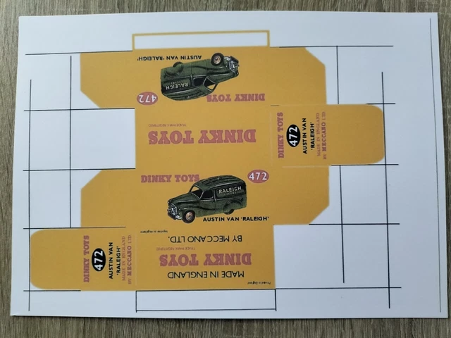 REPLICA BOX FOR No 472 Austin Van "Raleigh "(A4 300GSM Card) £2.74 ...