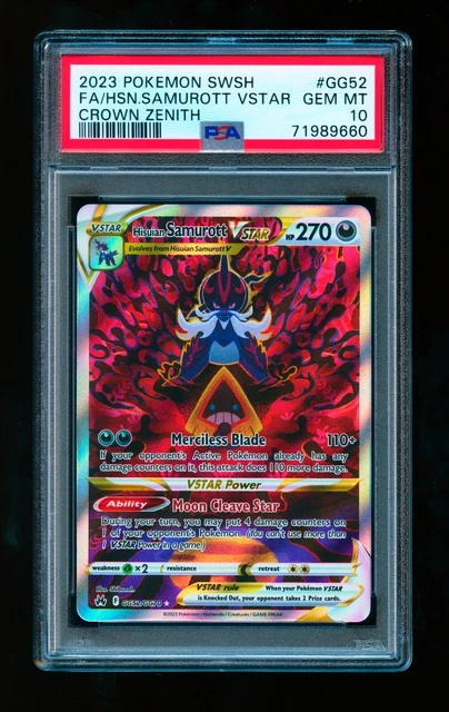 2023 POKÉMON SWSH Crown Zenith GG52/GG70 Full Art Hisuian Samurott ...