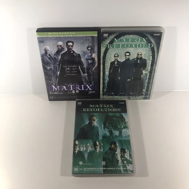 THE MATRIX TRILOGY DVD Bundle Lot Region 4 PAL Keanu Reeves Laurence ...