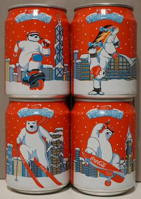 COCA COLA CANS from HONG KONG; Winter Magic set of 4 cans, 2000, 250ml ...