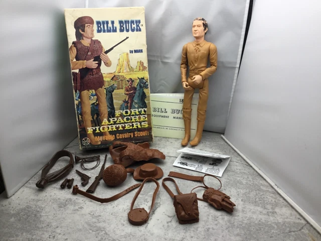 RARE MARX BILL BUCK Fort Apache Fighters Cavalry Scout box vintage ...