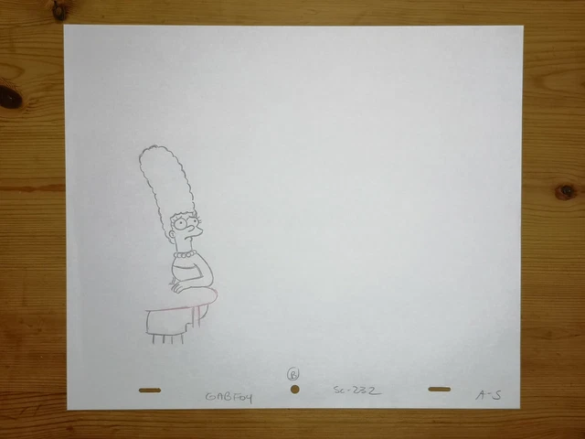 MARGE THE SIMPSONS Original Production Drawing Animation Genuine Art ...