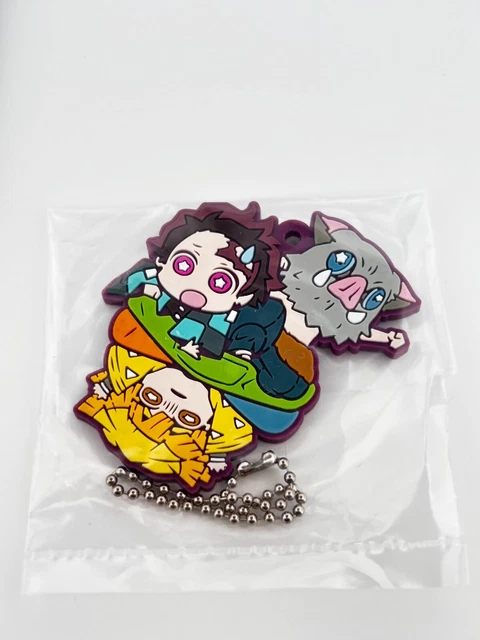 TANJIRO KAMADO ZENITSU Inosuke Demon Slayers Rubber Strap Key Ring ...