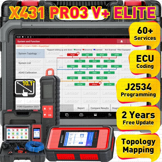 LAUNCH X431 PRO3S V+ 5.0 ELITE PRO5 Car Diagnostic Tool J2534 ...